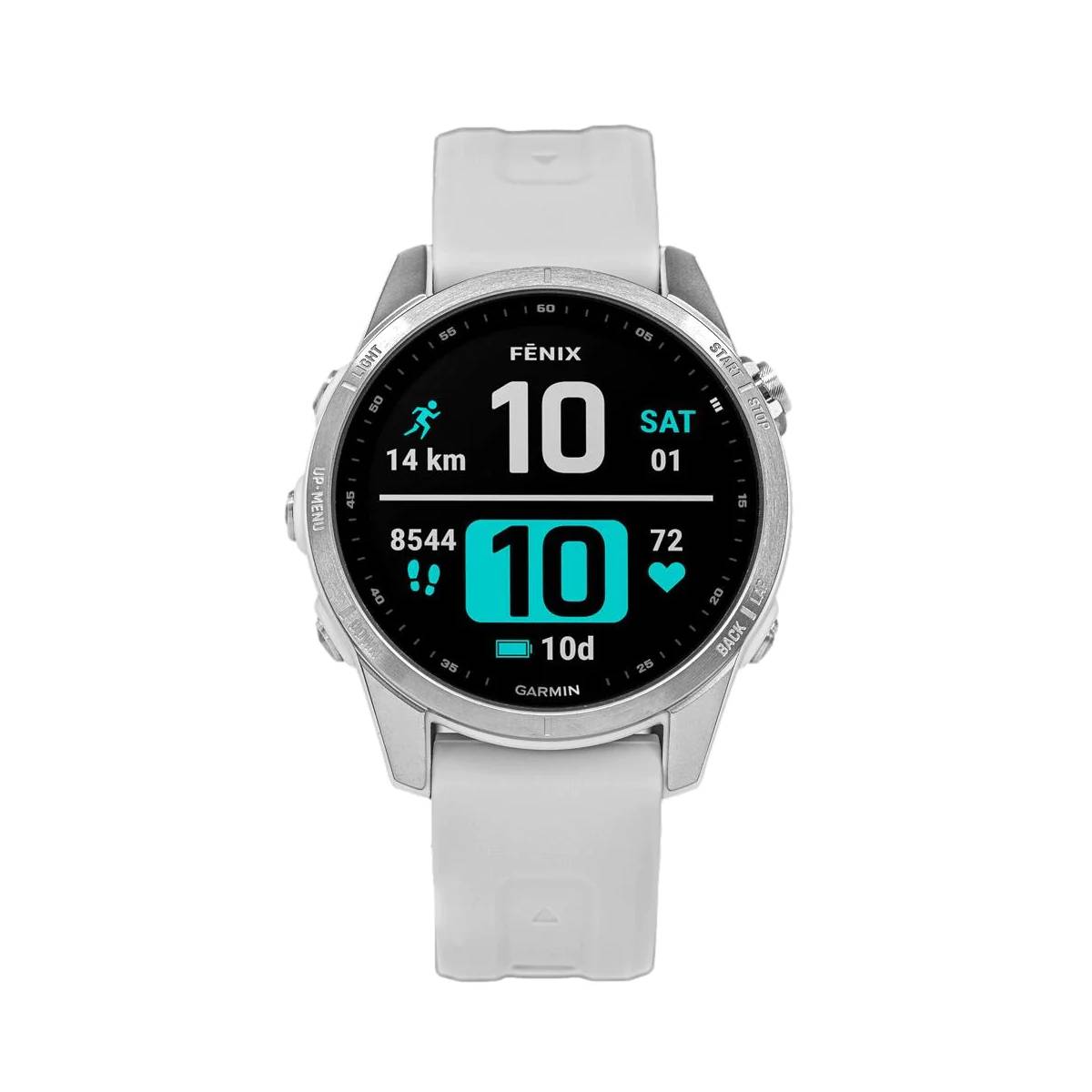 Garmin pametni sat Fenix 7S Stainless Steel white band, 010-02539-03