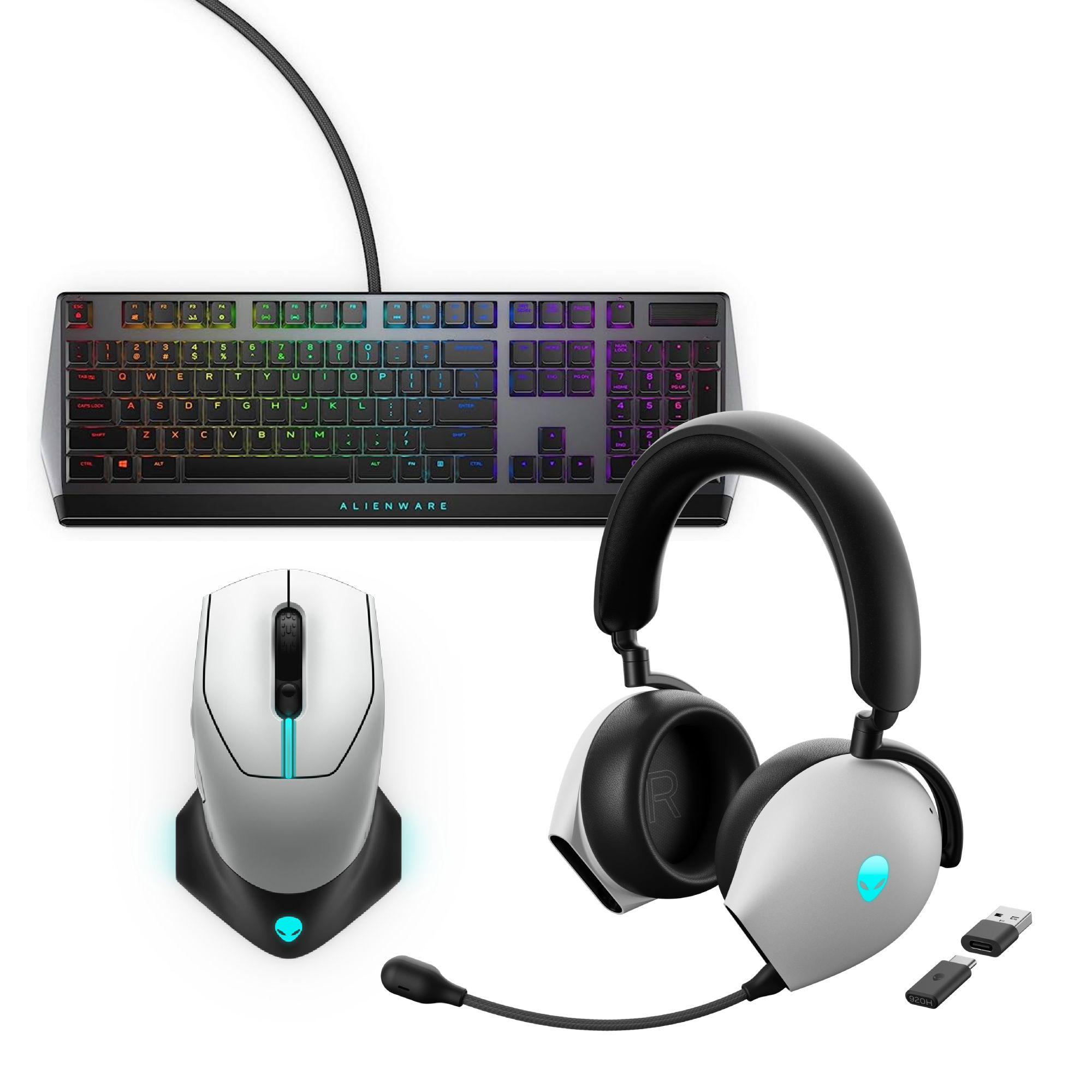 Set Alienware Mouse AW610M, Keyboard AW510K, Headset AW920H Dark Side ...