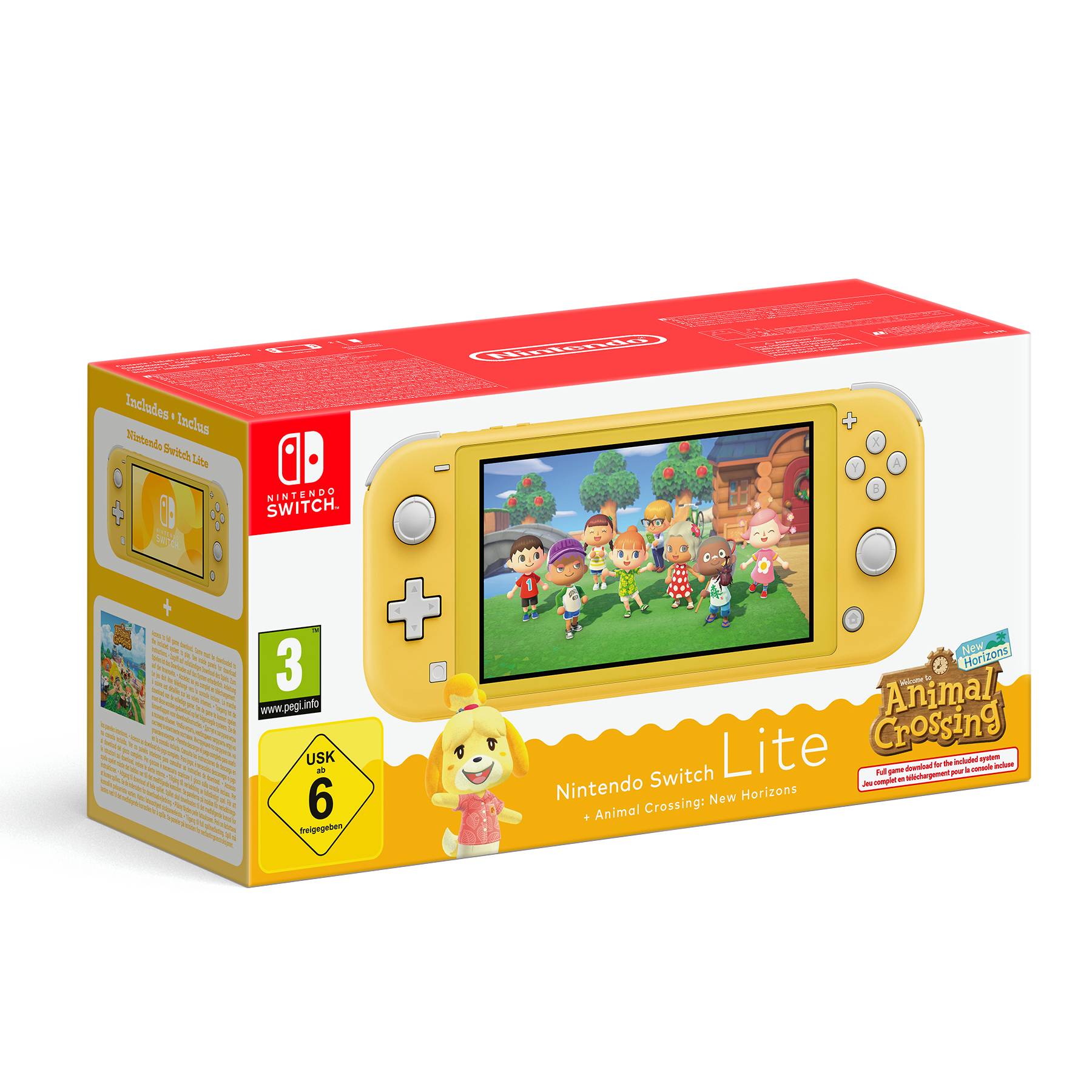 NINTENDO SWITCH CONSOLE LITE YELLOW ACNH DIGI G/R