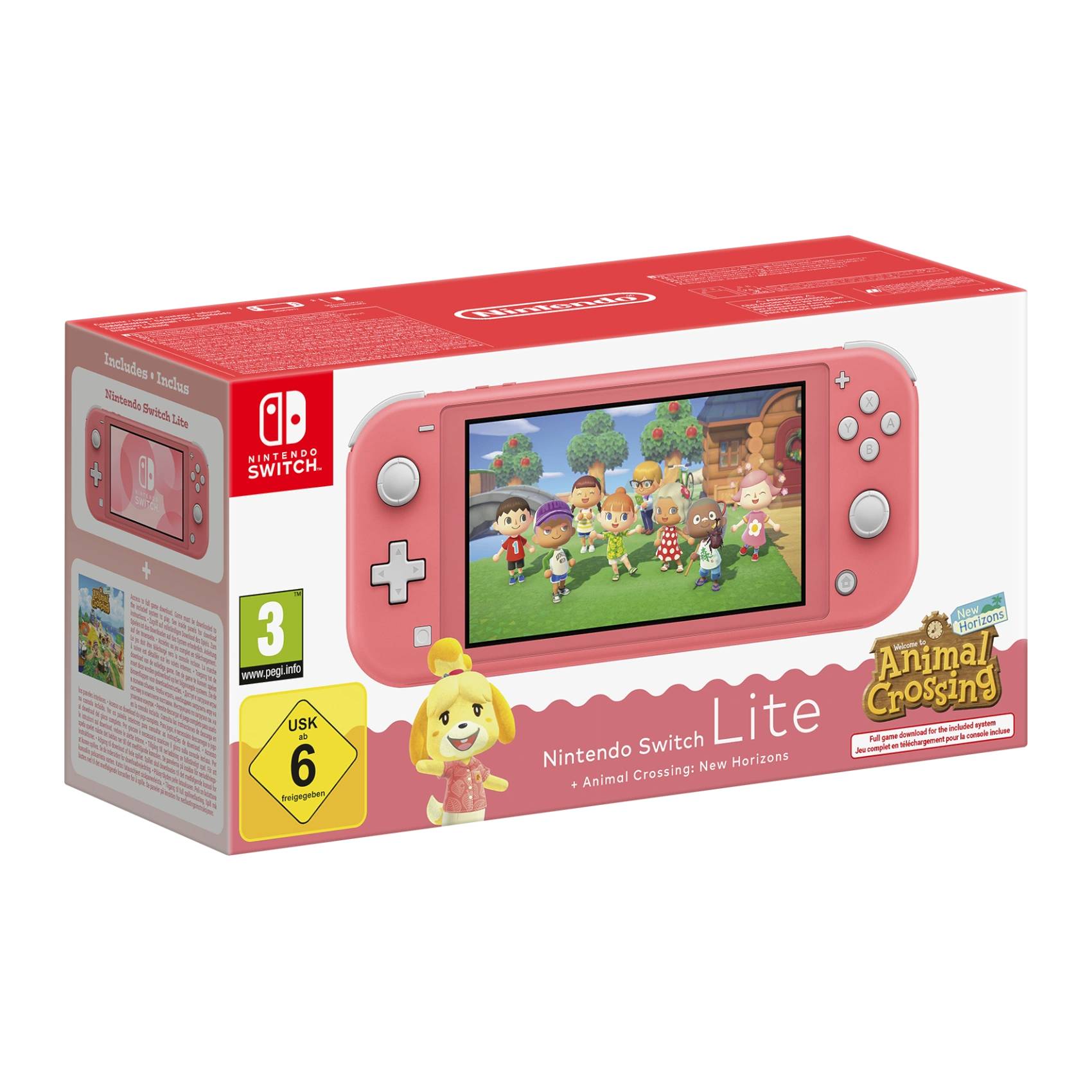 NINTENDO SWITCH CONSOLE LITE CORAL ACNH DIGI G/R